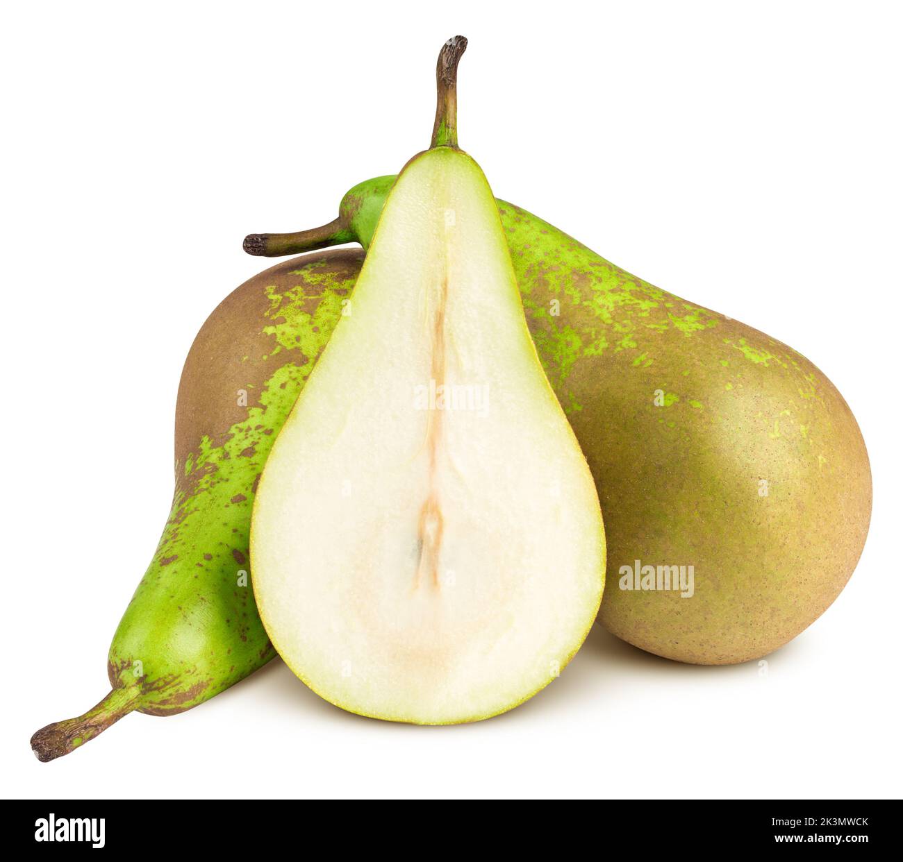 Green conference pear isolated on white background, clipping path, full ...