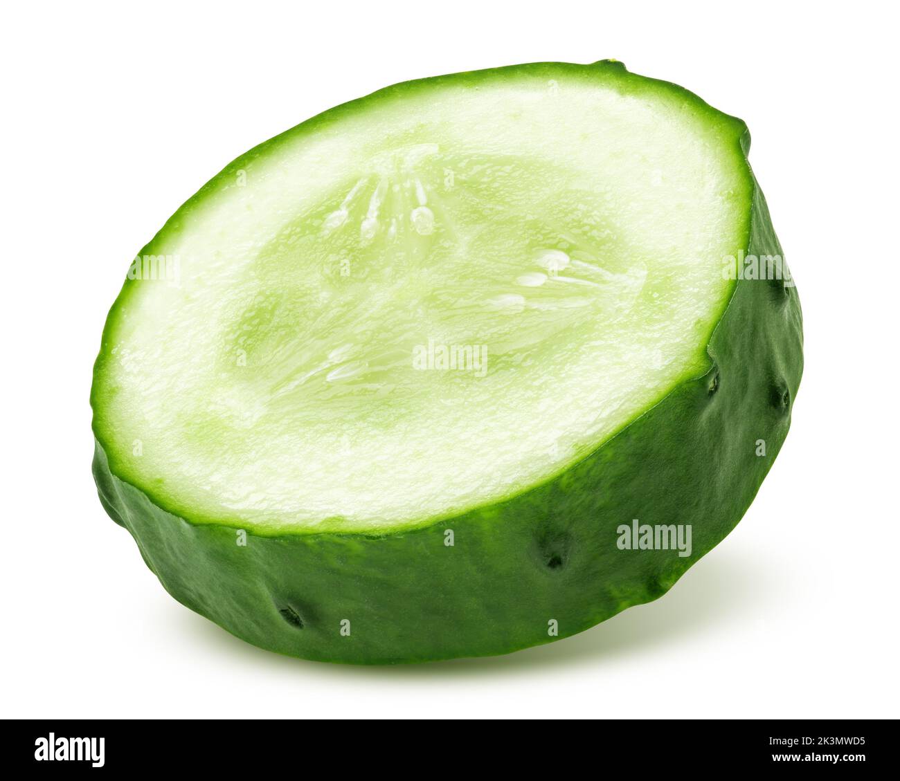 cucumber slice isolated on white background, clipping path, full depth of field Stock Photo - Alamy