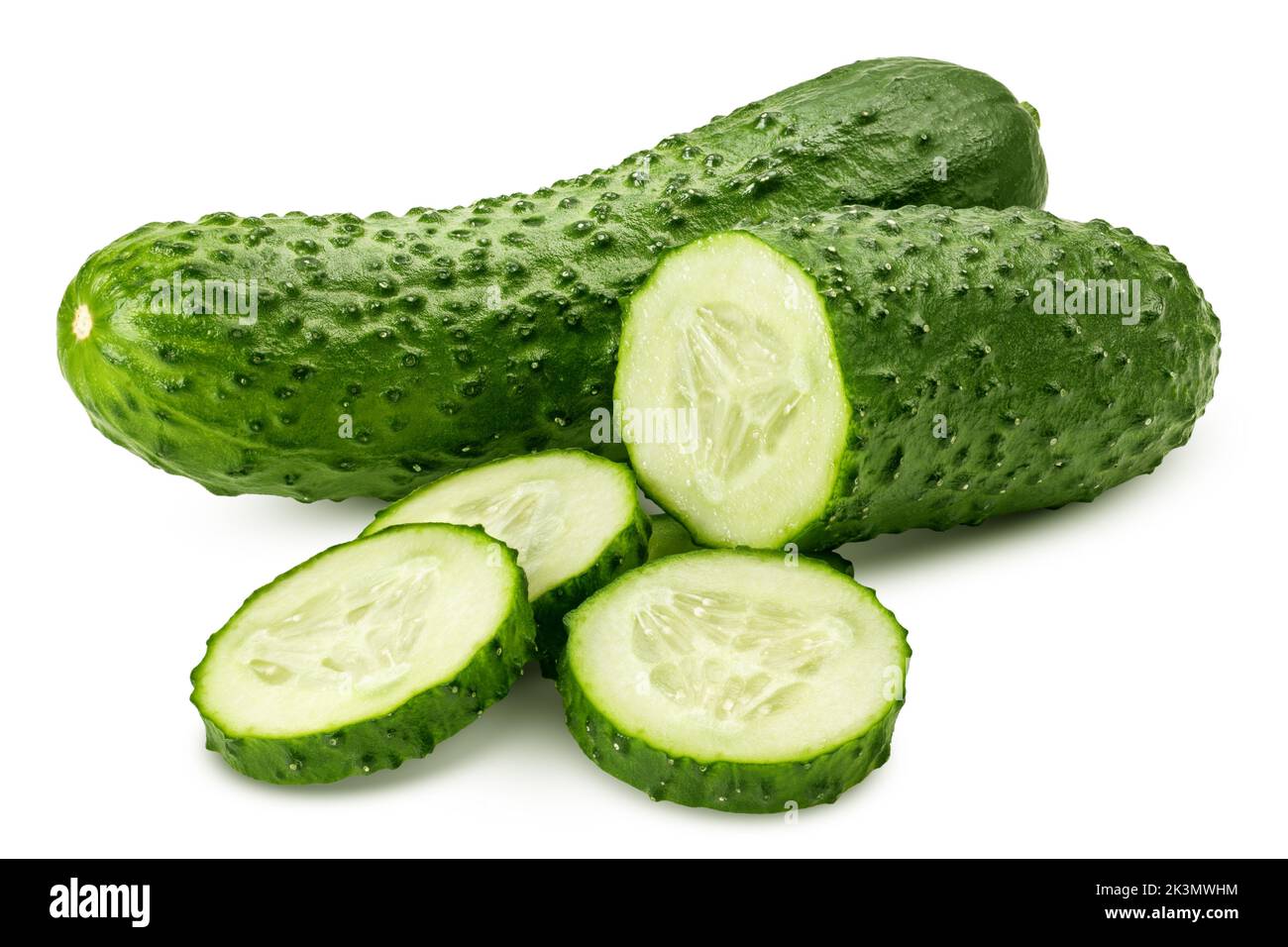 cucumber isolated on white background, clipping path, full depth of ...