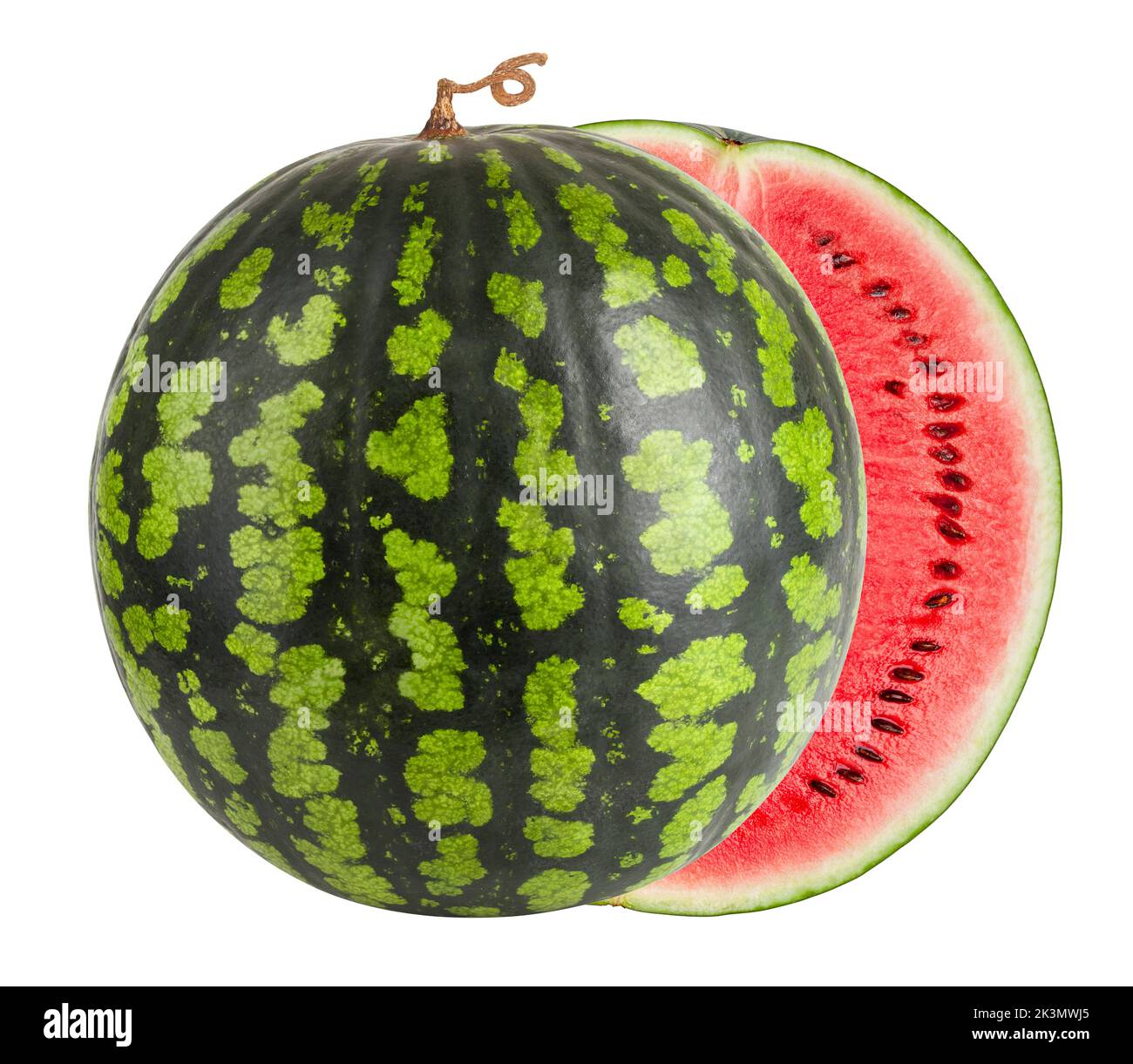 watermelon isolated on white background, clipping path, full depth of ...