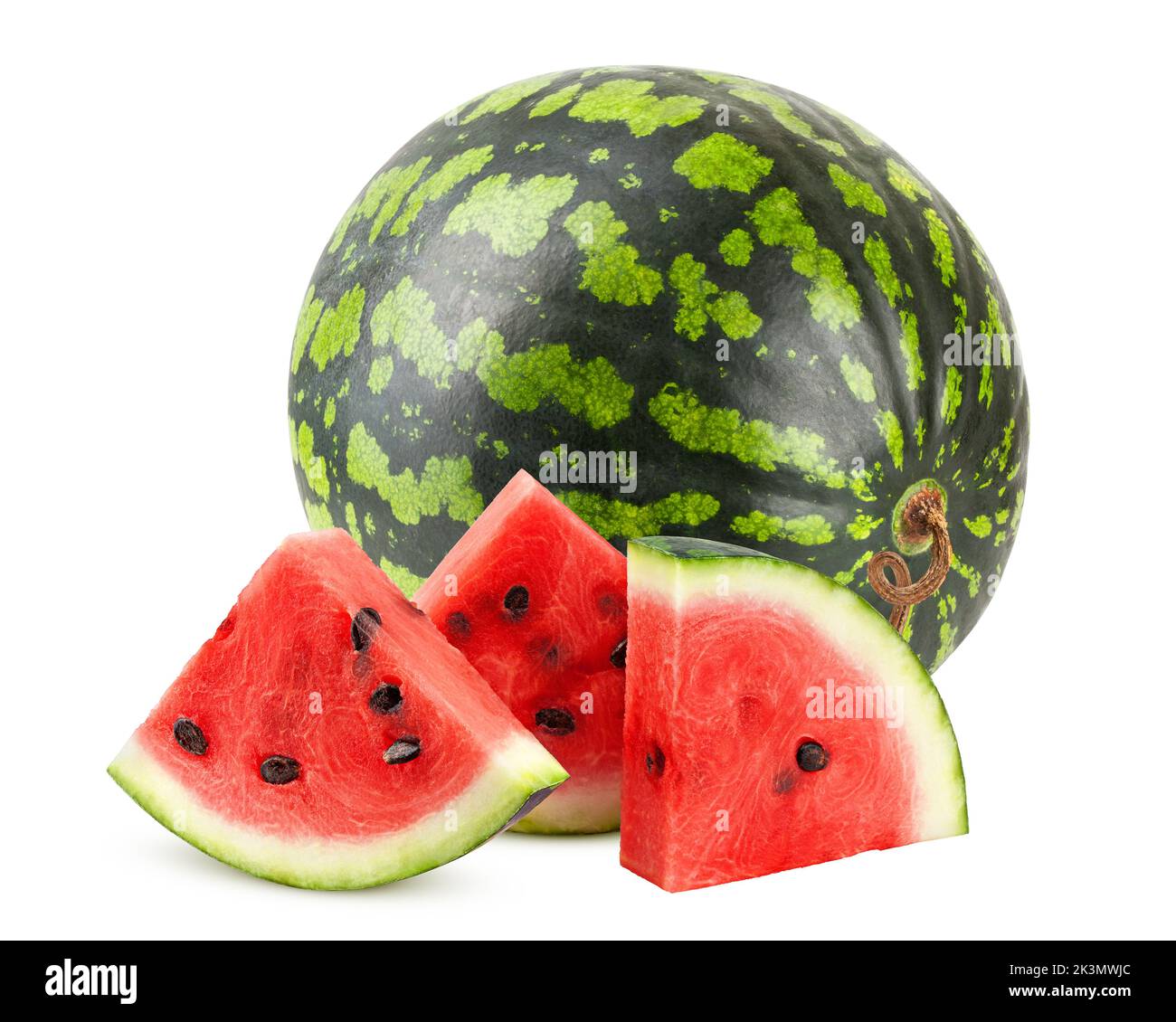 watermelon isolated on white background, clipping path, full depth of ...