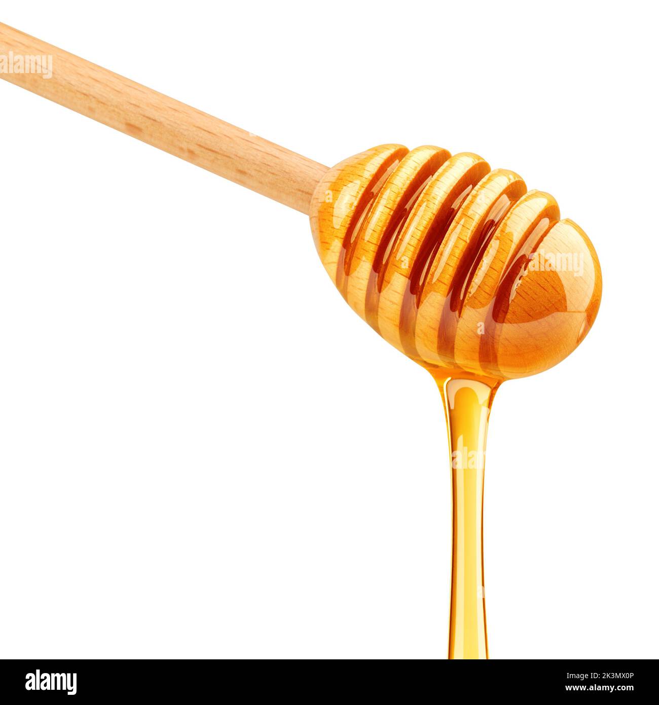 Honey dripping isolated on white background, clipping path, full depth ...