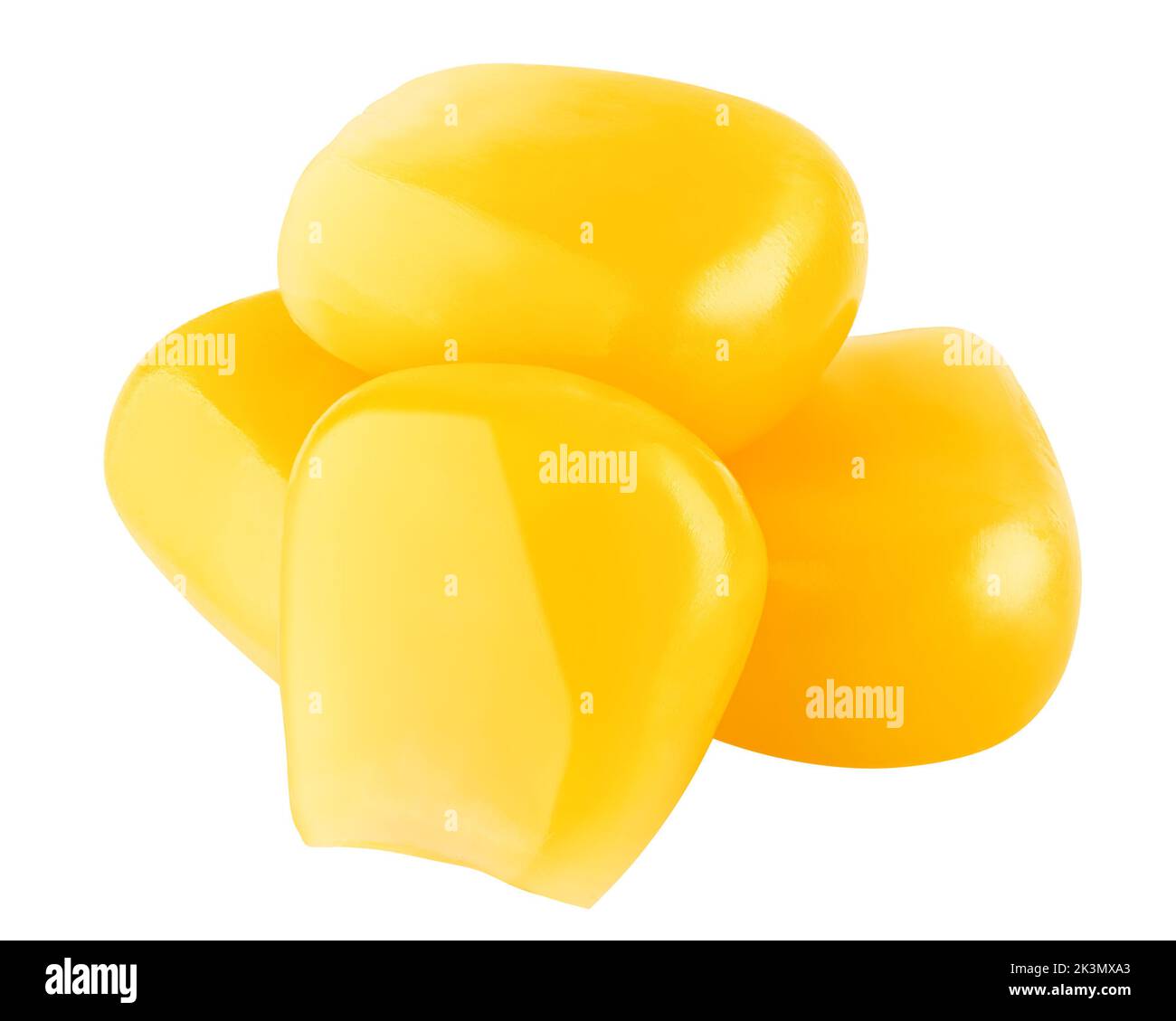corn seeds isolated on white background, clipping path, full depth of ...