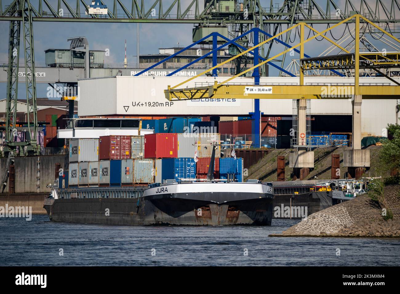 Duisburg ports, outer harbour, parallel port, container handling, on ...