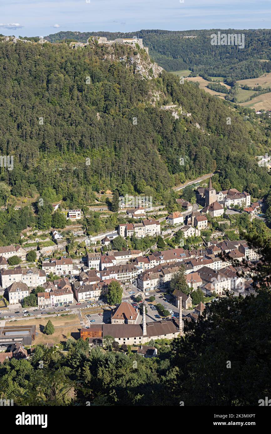 Salins-les-Bains from Fort St-Andre; Jura; France Stock Photo - Alamy