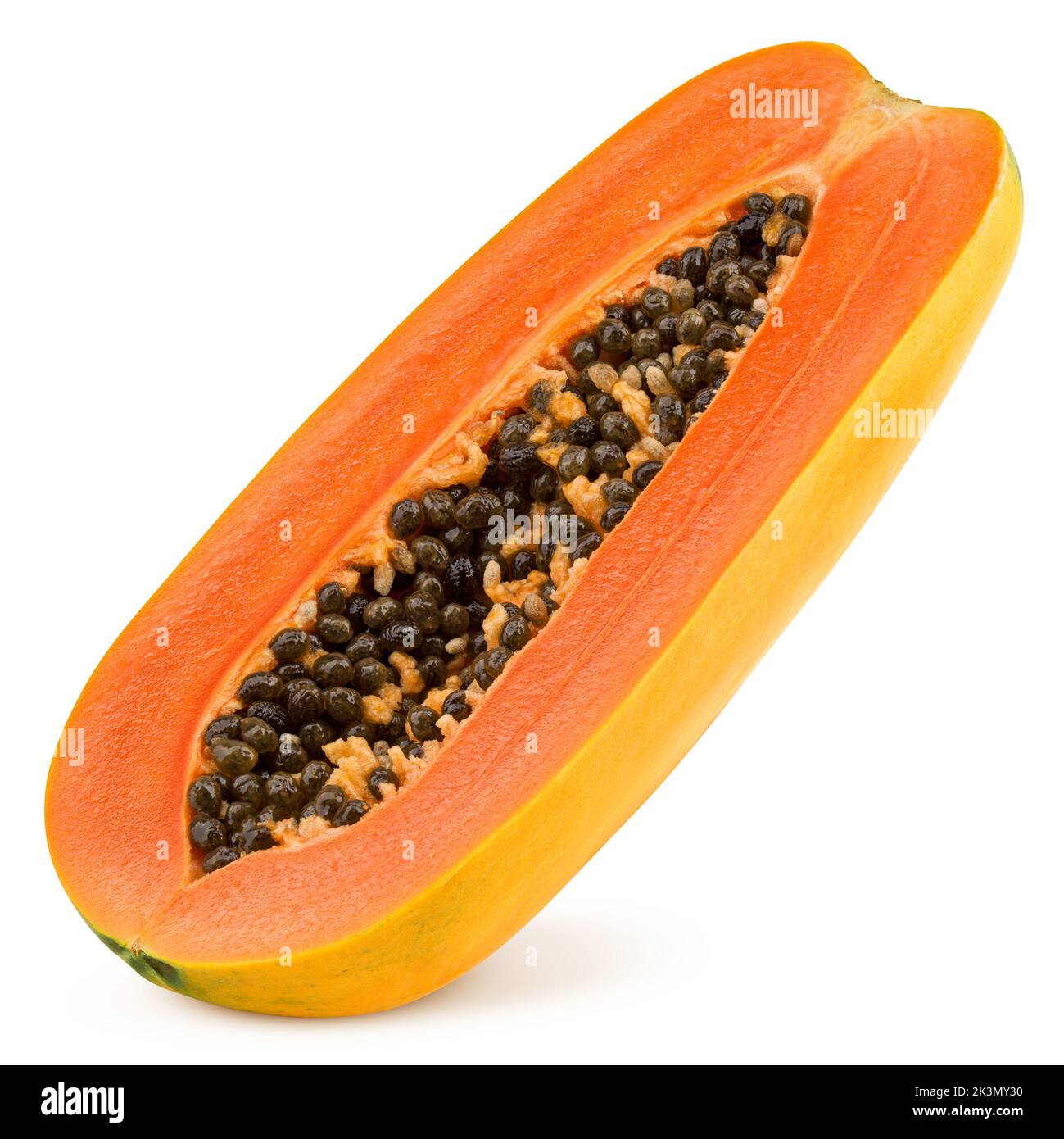 papaya isolated on white background, clipping path, full depth of field ...