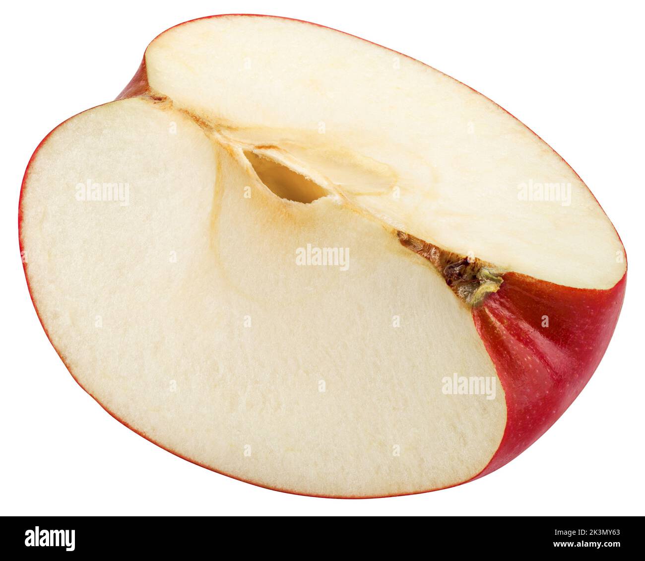 Red apple slice isolated on white background, clipping path, full depth ...