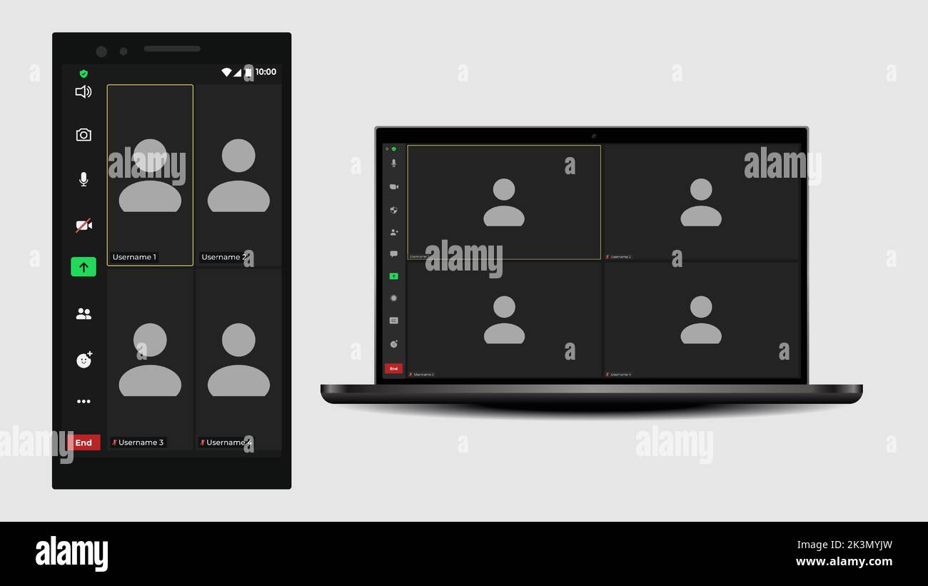 Video conference calls window overlay. Application for calls. Video ...