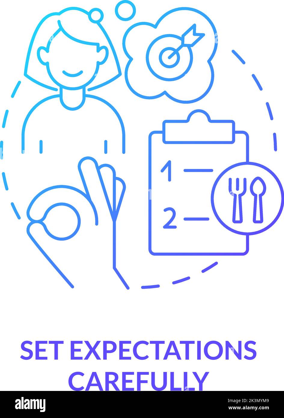 Set expectations carefully blue gradient concept icon Stock Vector ... Set expectations carefully blue gradient concept icon Stock Vector ...