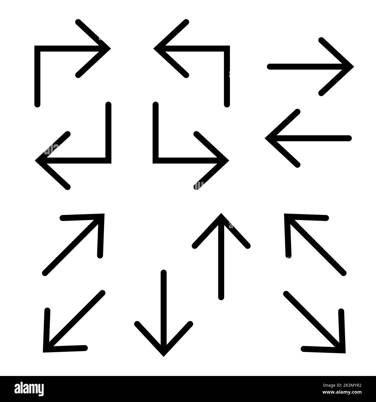 Simple arrows icon set. Line arrows Stock Vector Image & Art - Alamy