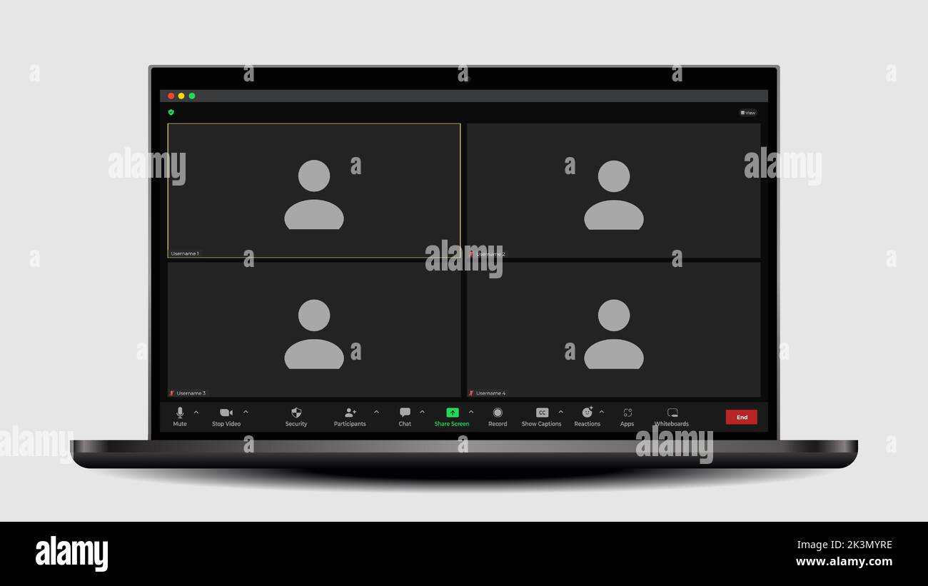 Video conferencing user interface. Video calls window overlay. Call ...