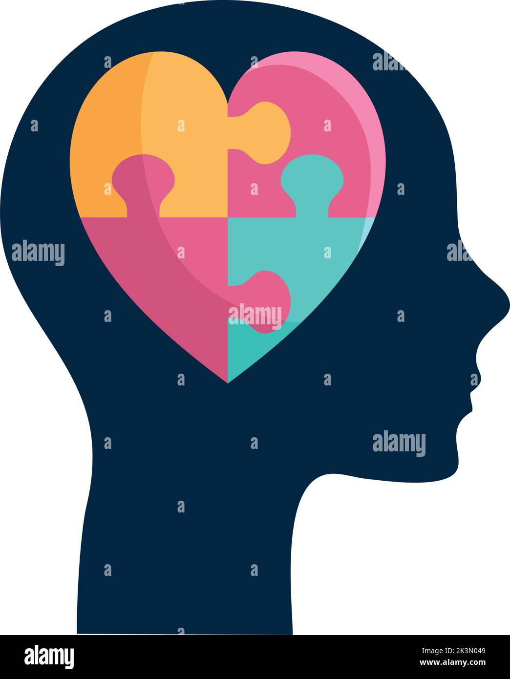 head with heart Stock Vector Image & Art - Alamy