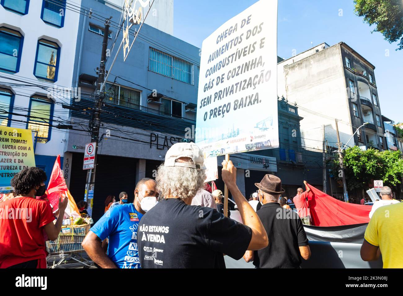 Salvador, Bahia, Brazil - November 20, 2021: Brazilians protest ...