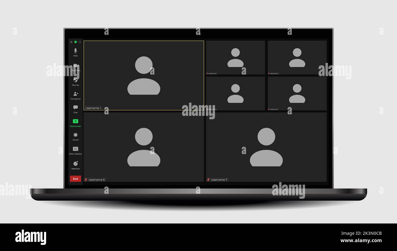 Template video conference user interface. Online conference meeting ...