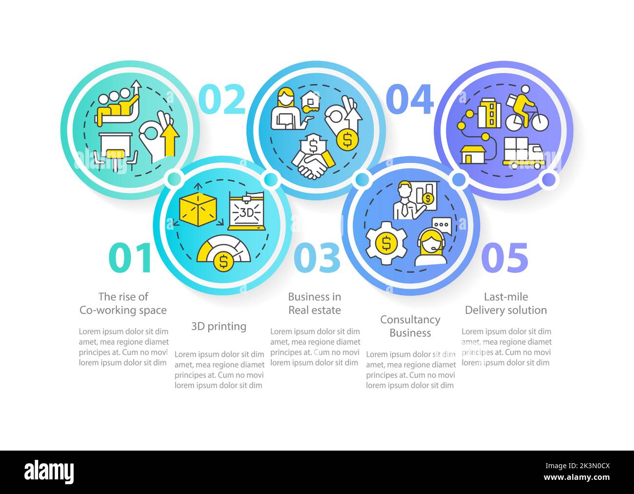 Future business trends blue circle infographic template Stock Vector ...