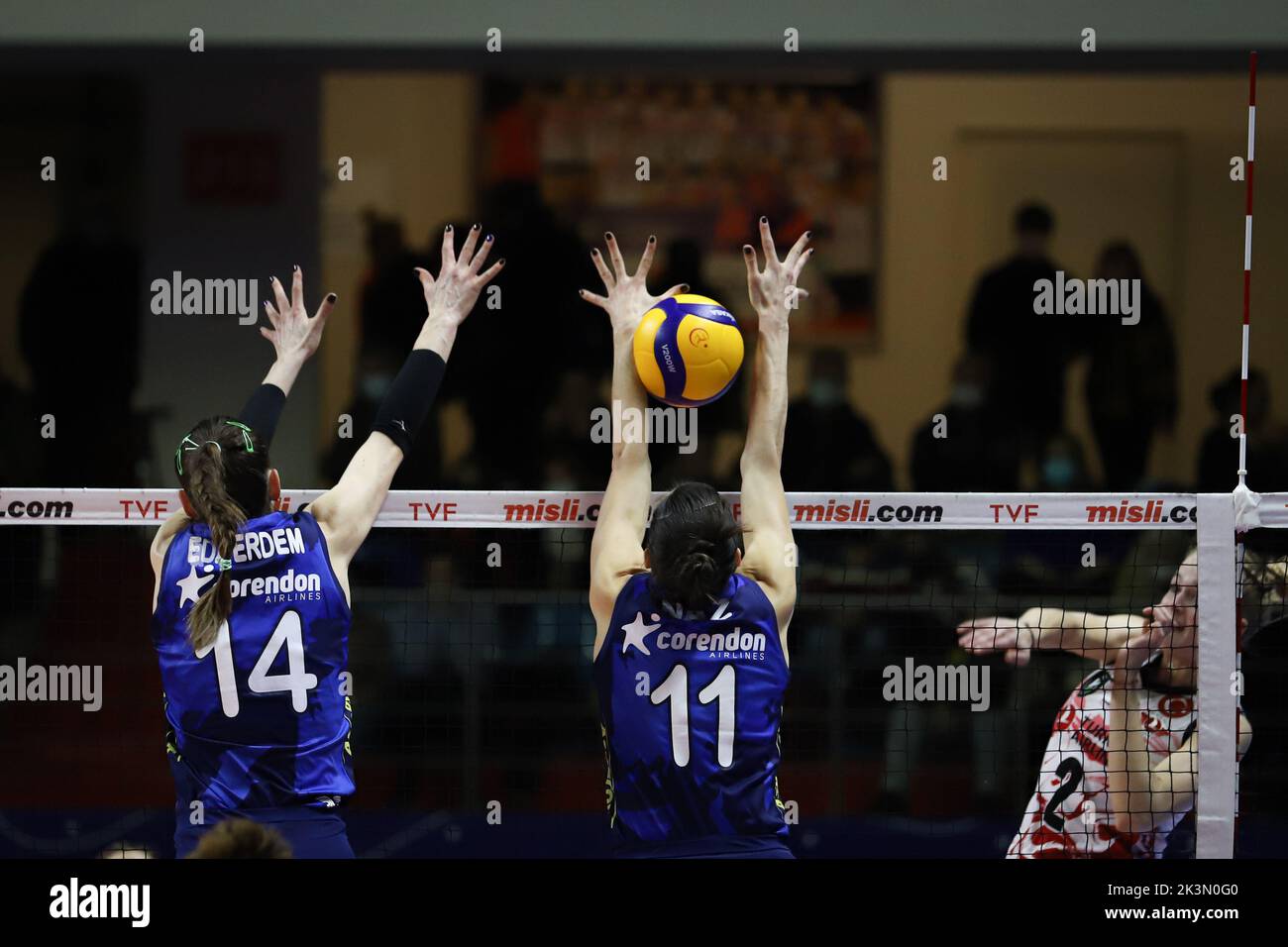 ISTANBUL, TURKEY - FEBRUARY 07, 2022: Eda Erdem Dundar and Naz Aydemir ...
