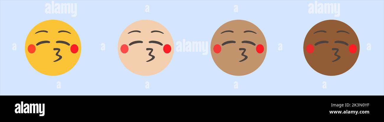 Blowing kiss. Vector illustration. realistic emoticon. Isolated 3D. for ...