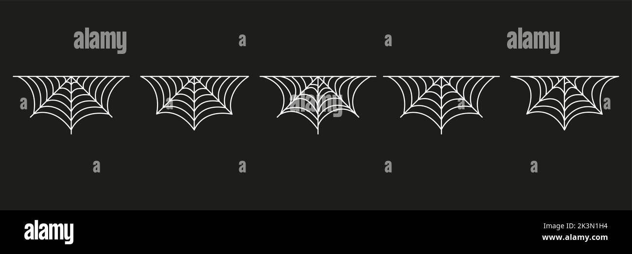 Spider web set. Halloween hand drawn cobweb collection. Vector ...