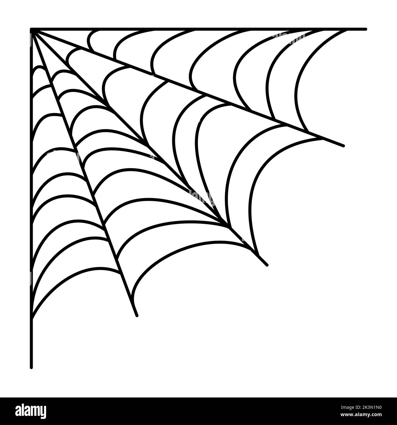 Corner Spider Web Coloring Page