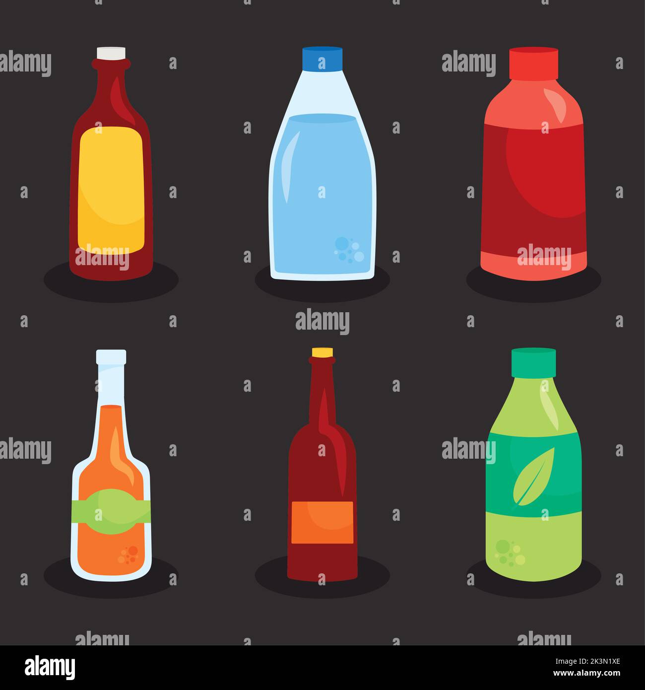 beverages bottles icon set Stock Vector Image & Art - Alamy