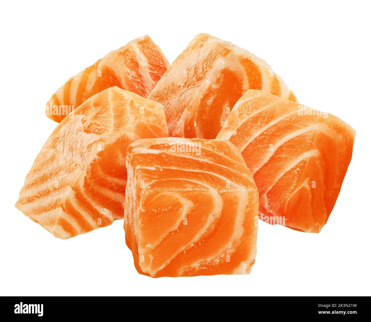 raw salmon, fish isolated on white background, clipping path, full ...