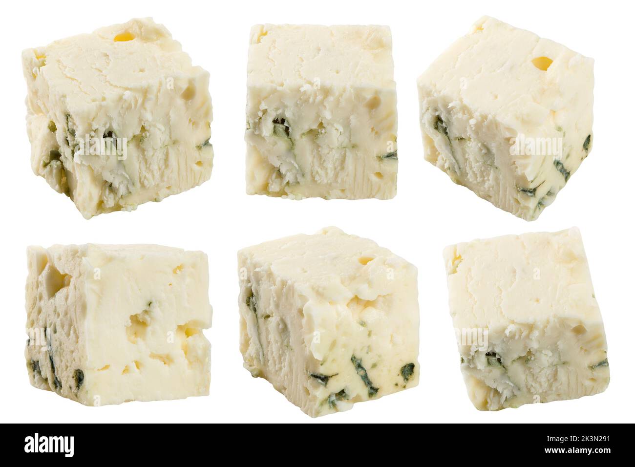 blue cheese, isolated on white background, clipping path, full depth of ...