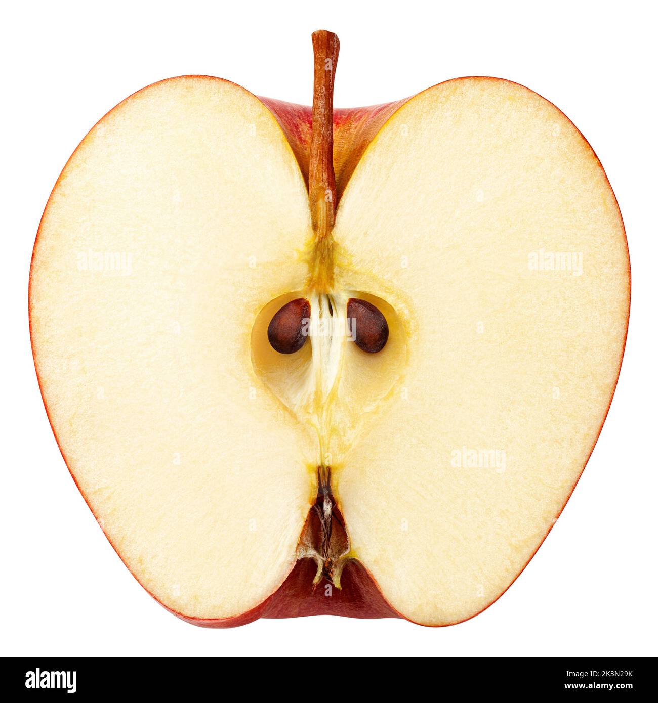 Red apple slice isolated on white background, clipping path, full depth ...