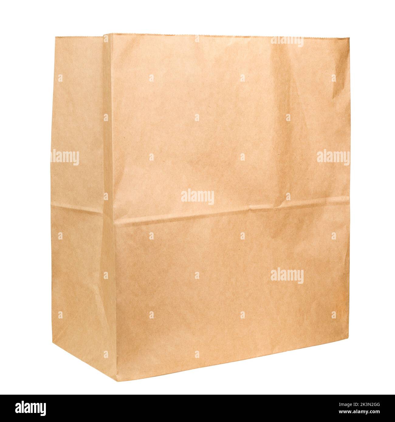 Brown paper bag isolated on white background, clipping path, full depth ...