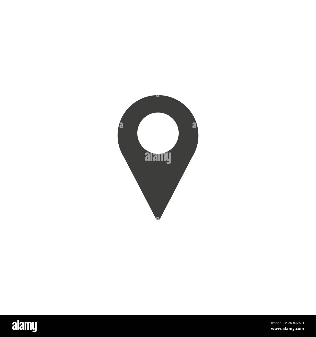pin point icon. grey map location symbol isolated on white background ...