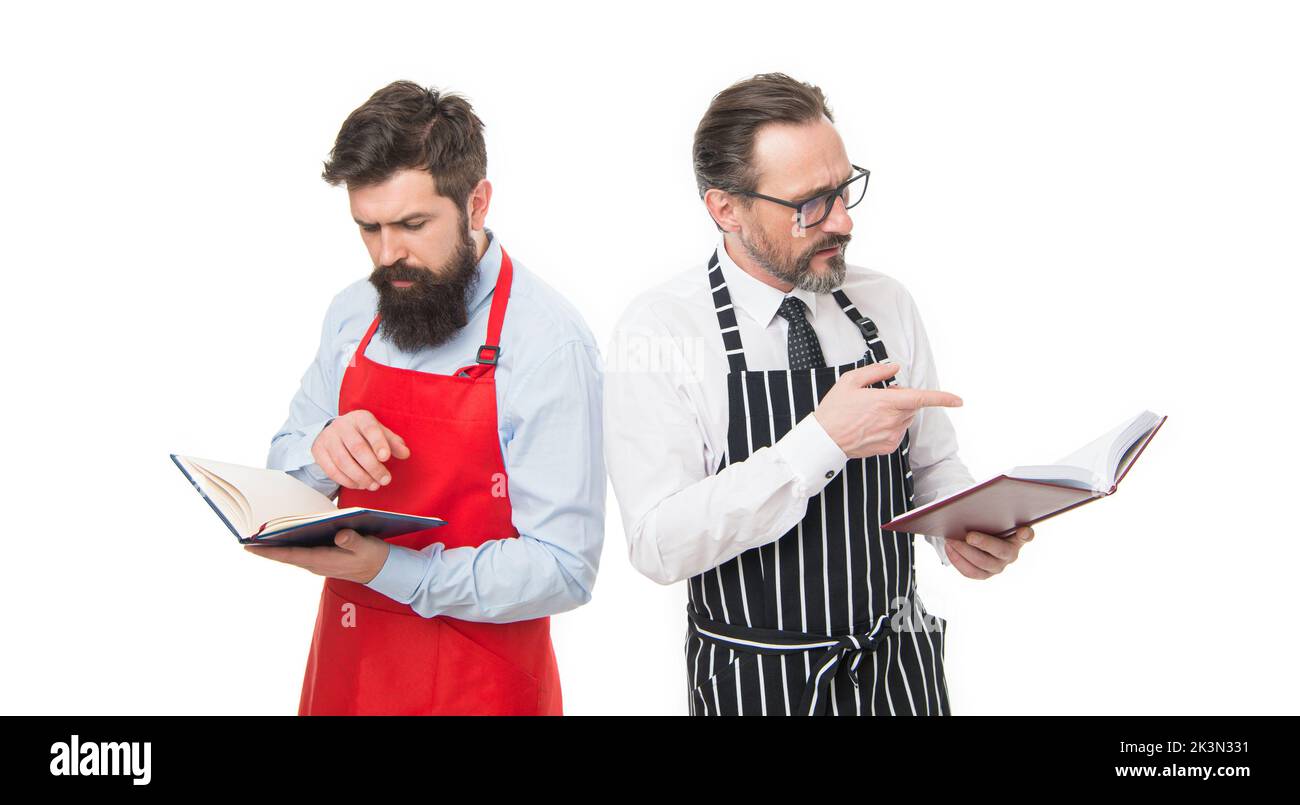 making notes. cafe and restaurant opening. menu planning. happy chef ...