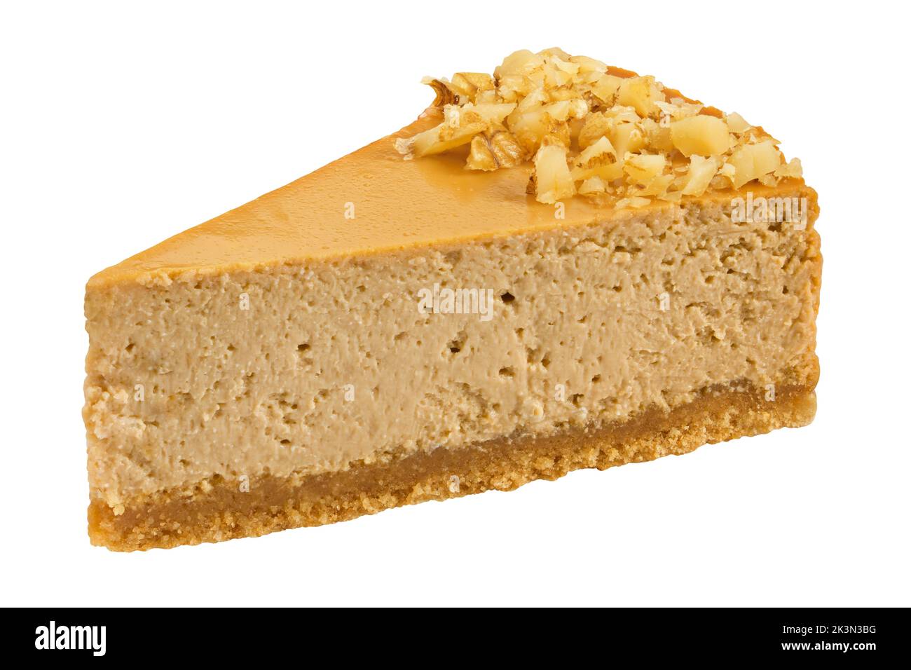 Piece of cheesecake isolated on white background, clipping path, full ...