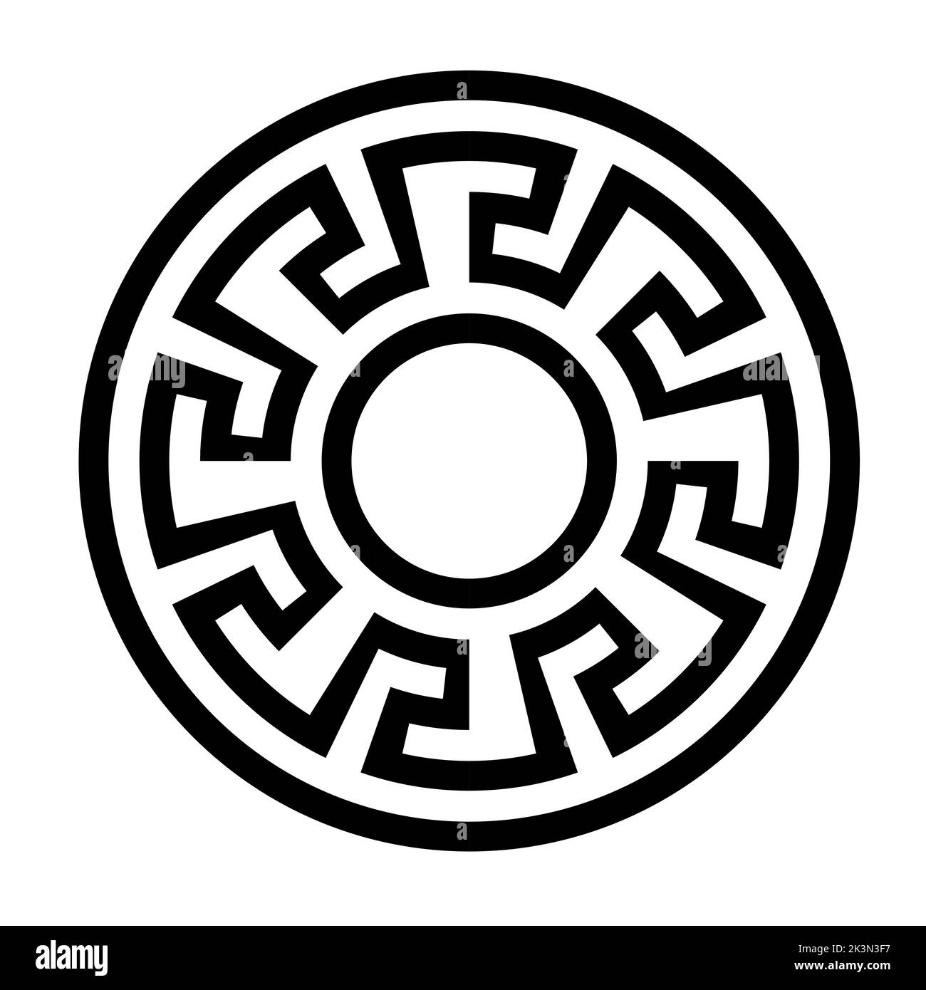 Ancient Greek key black frame pattern, round antique border from Greece ...