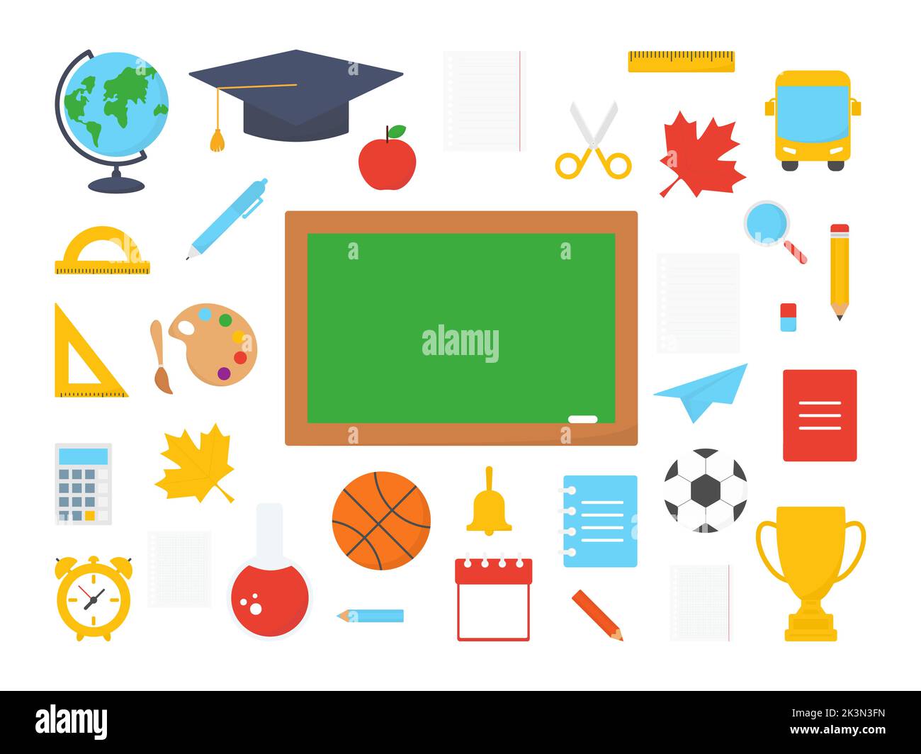 School stuff collection. Back to school. Education elements set. Vector ...