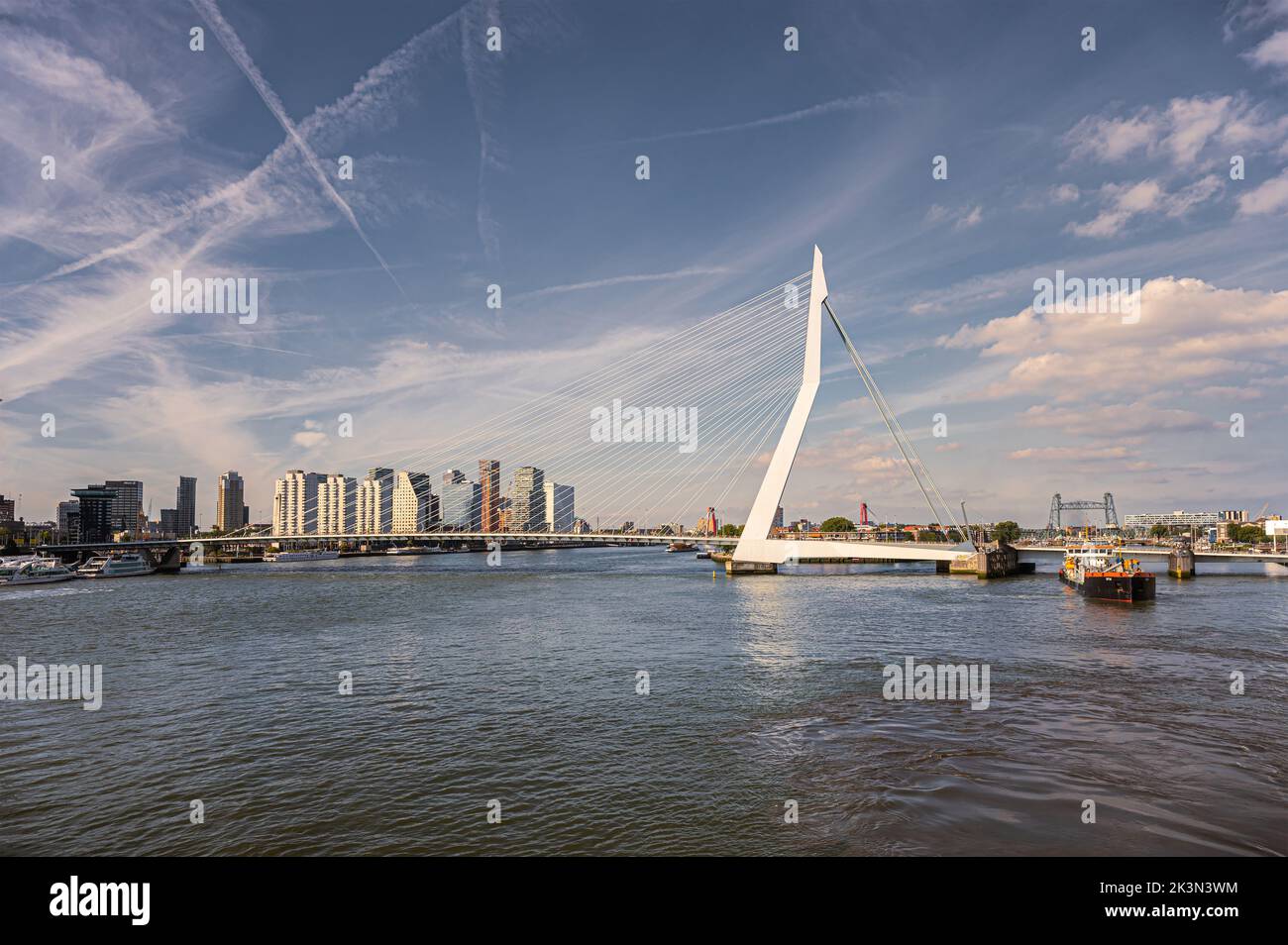 Rotterdam, Netherlands - July 11, 2022: Erasmusbrug, bridge. Landscape ...