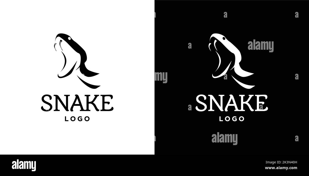 The outline of a snake isolated on bicolored background. Logo design ...