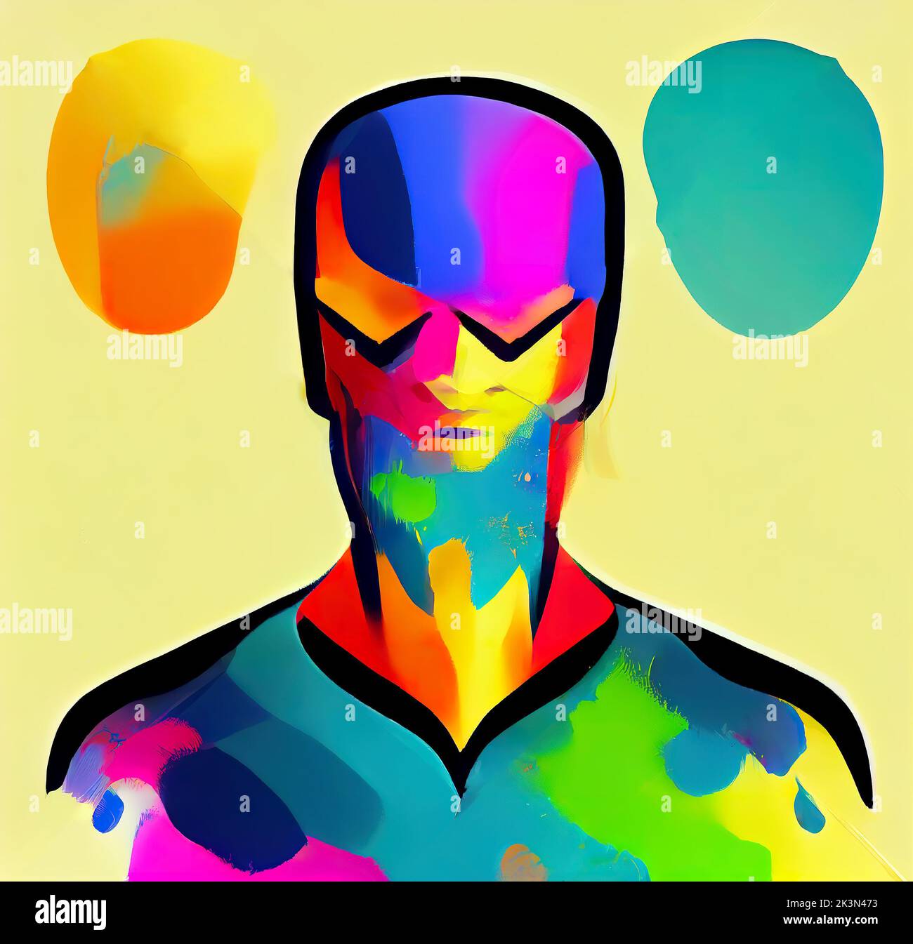 A colorful image of rainbow-colored men. Digital illustration Stock ...