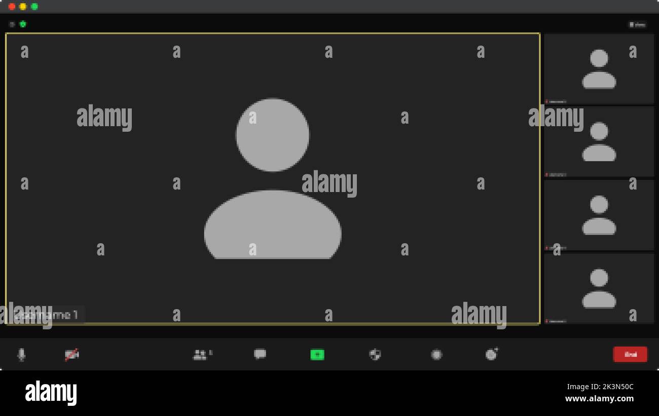 Video conferencing user interface. Video calls window overlay. Call ...