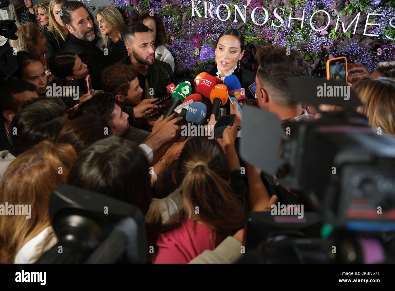 Madrid, Spain. 27th Sep, 2022. Tamara Falco speaks to the press at the Teatro Real where the 8th ...