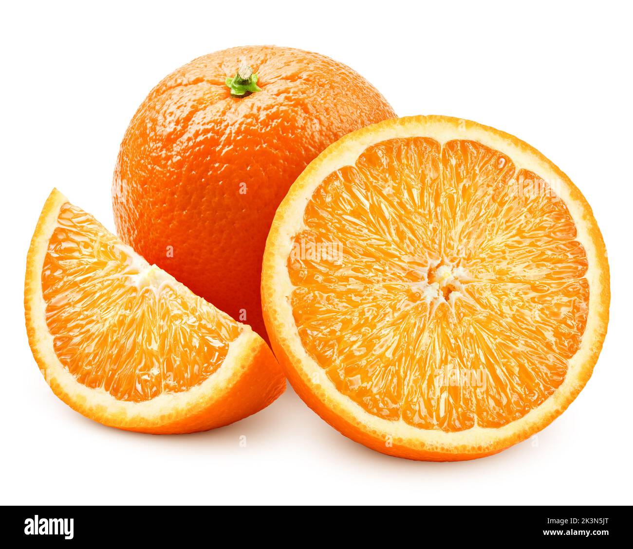 orange slice isolated on white background, clipping path, full depth of ...