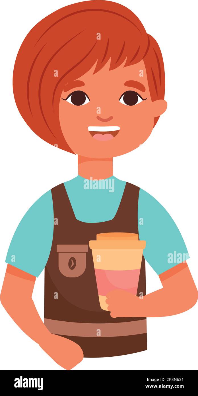 happy barista girl Stock Vector Image & Art - Alamy