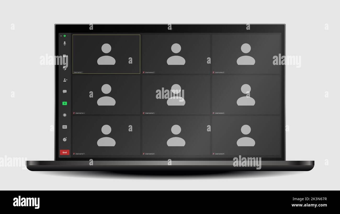 Video conferencing user interface. Online conference meeting. Video ...