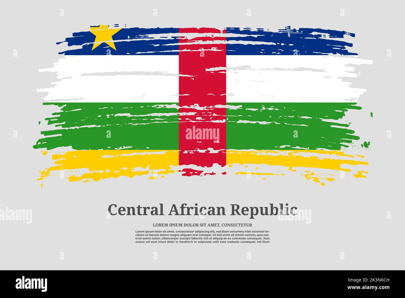 Central African Republic flag with brush stroke effect and information ...