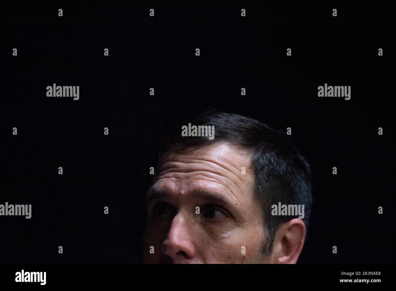 Vice-Admiral Angus Topshee speaks with a reporter during an interview ...