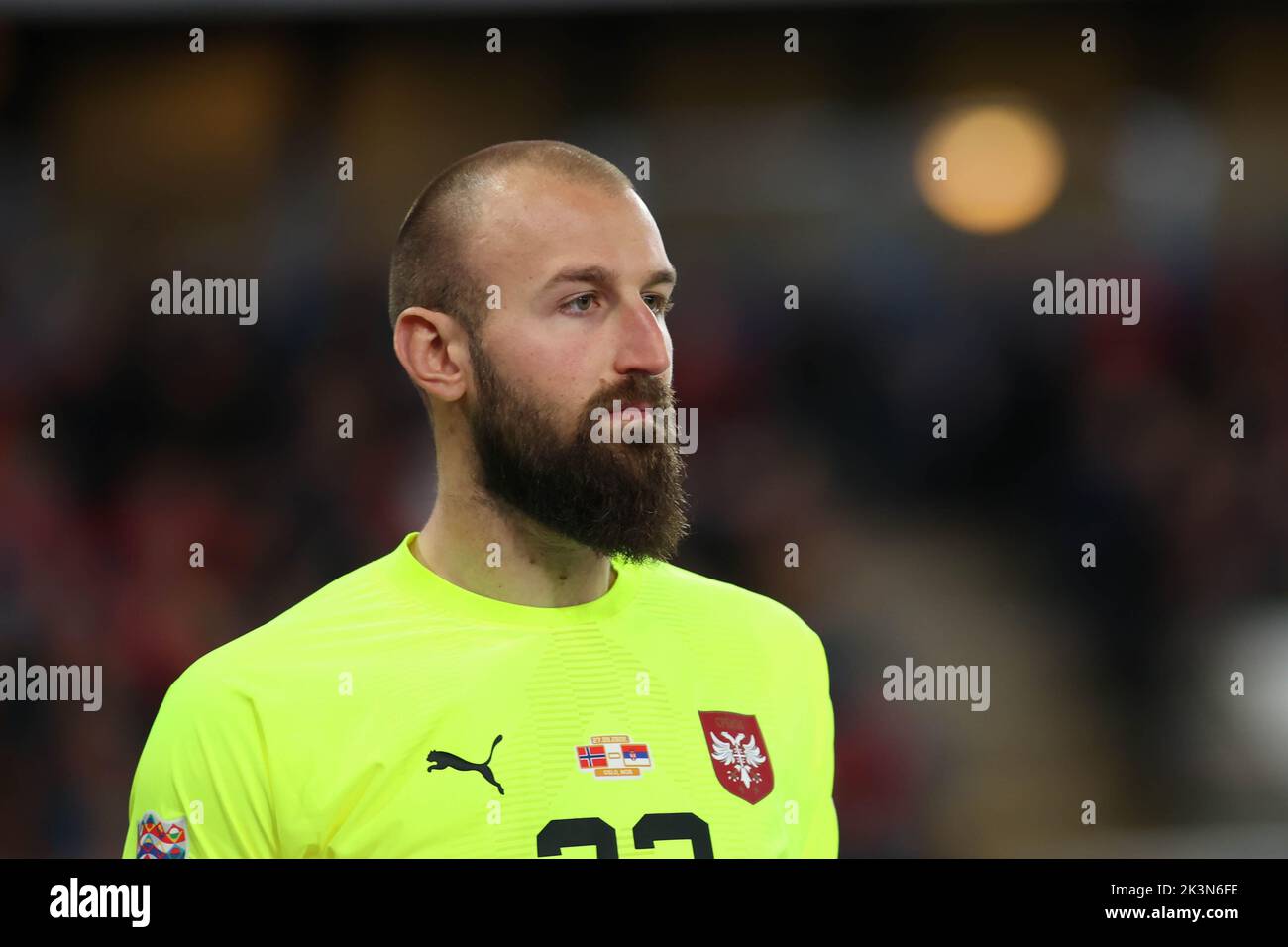 Oslo, Norway, 27 September,Serbia's goalkeeper Vanja Milinkovic-Savic ...