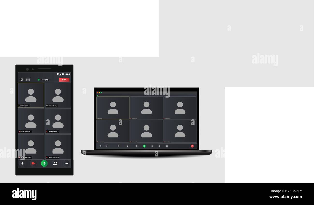 Video chat user interface. User web video call window. Communication windows for app and desktop ...