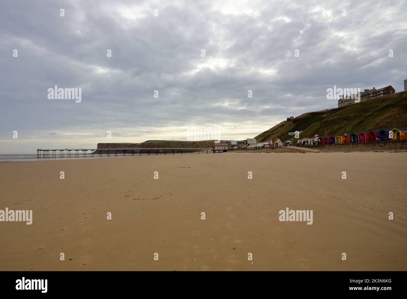 Saltburn by the sea beach huts hi-res stock photography and images - Alamy