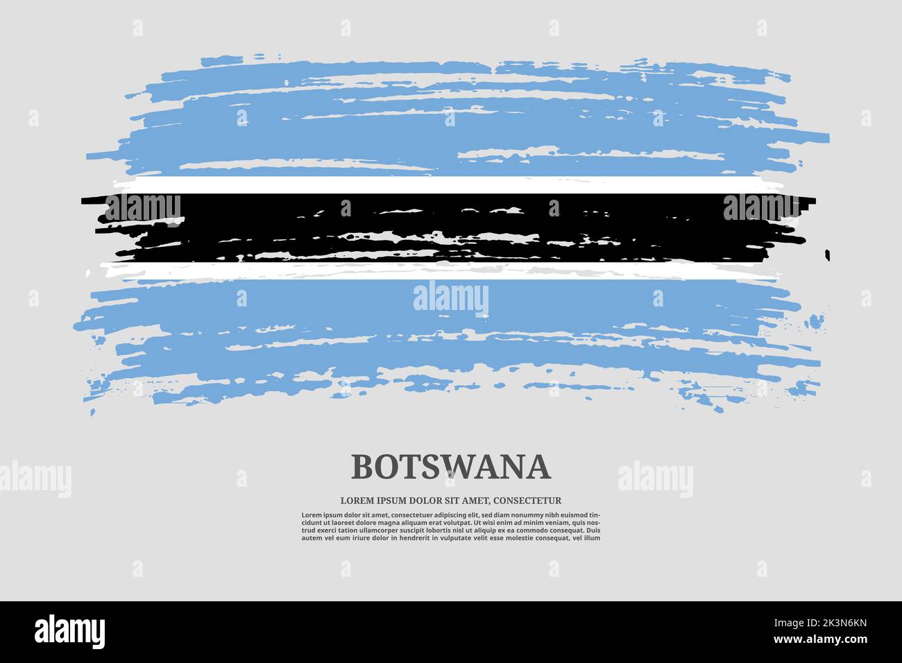 Botswana flag with brush stroke effect and information text poster, vector background Stock ...