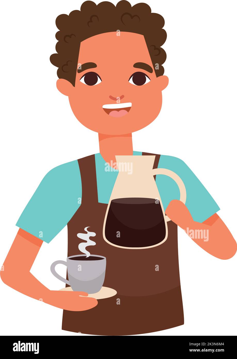 happy barista guy Stock Vector Image & Art - Alamy