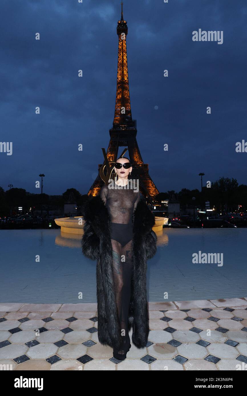 Paris, France, September 27, 2022, Guest attending the Saint Laurent ...