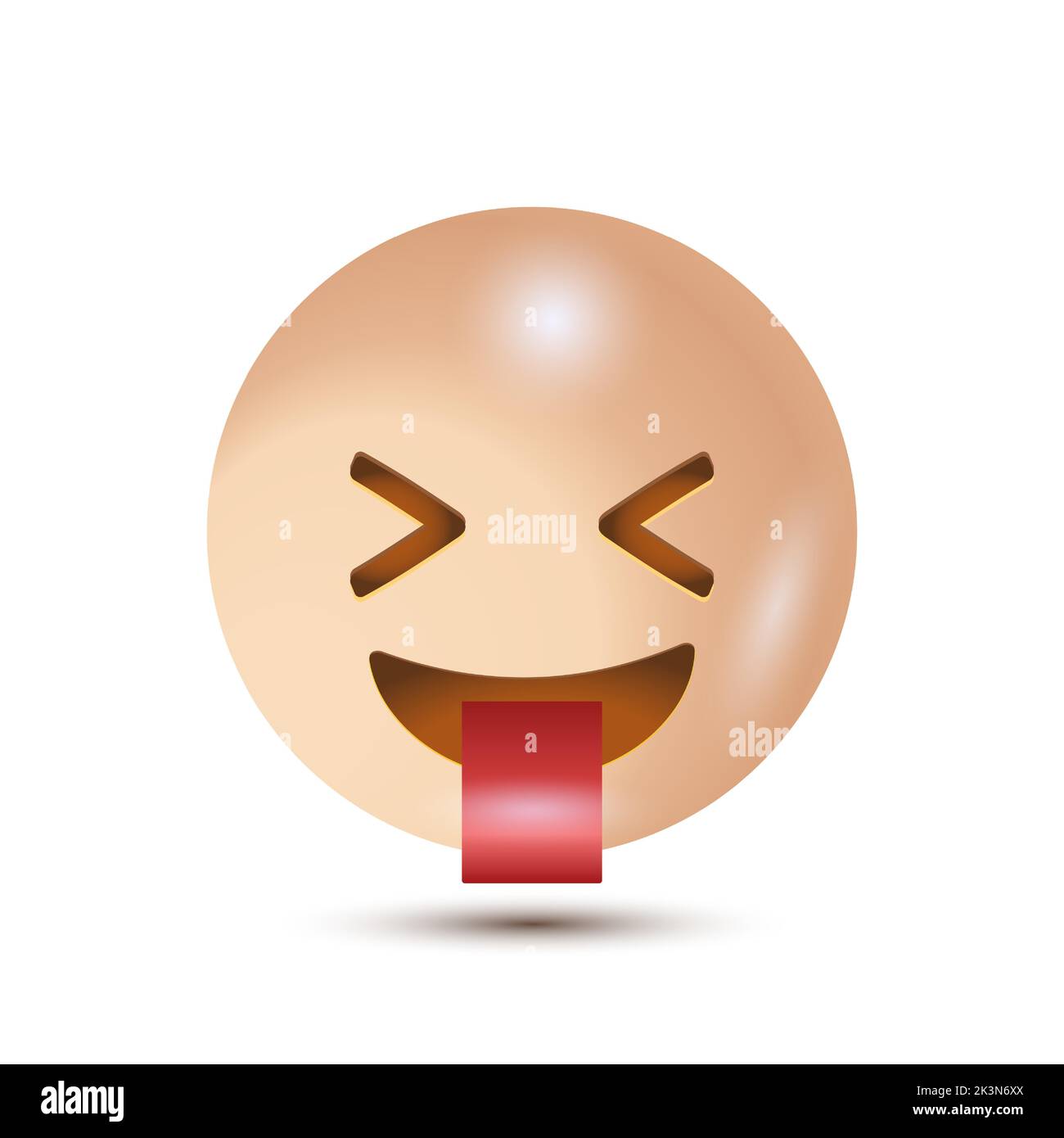 Stuck out tongue. funny yellow emoticon. smiling emoticon character design. isolated in white ...